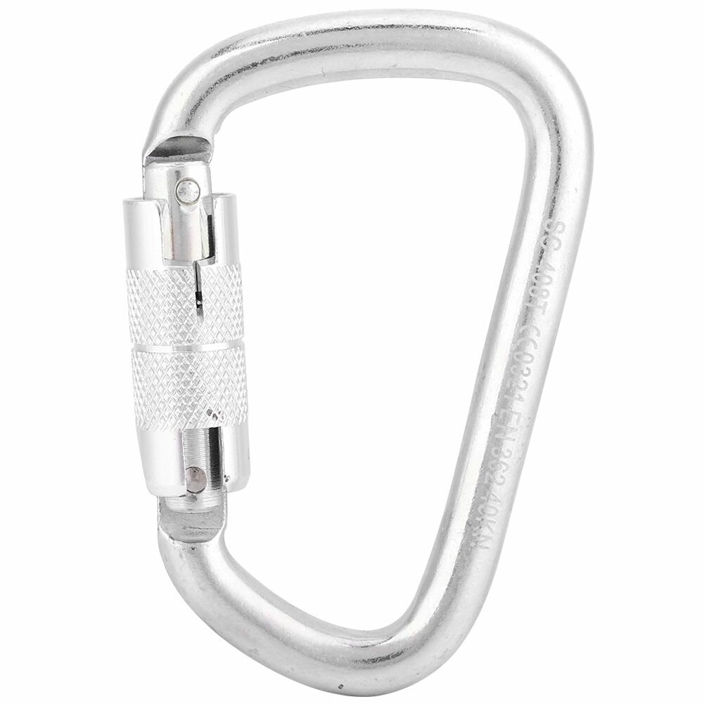 Алюминиевый самоблокирующийся карабин D-образной формы для скалолазания, самоблокирующийся скальный крюк для походов на свежем воздухе, альпинизма и безопасности