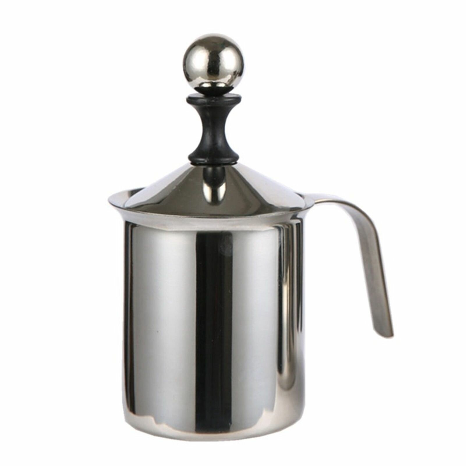 Ручной взбиватель молока 400cc, нержавеющая сталь, с ручкой