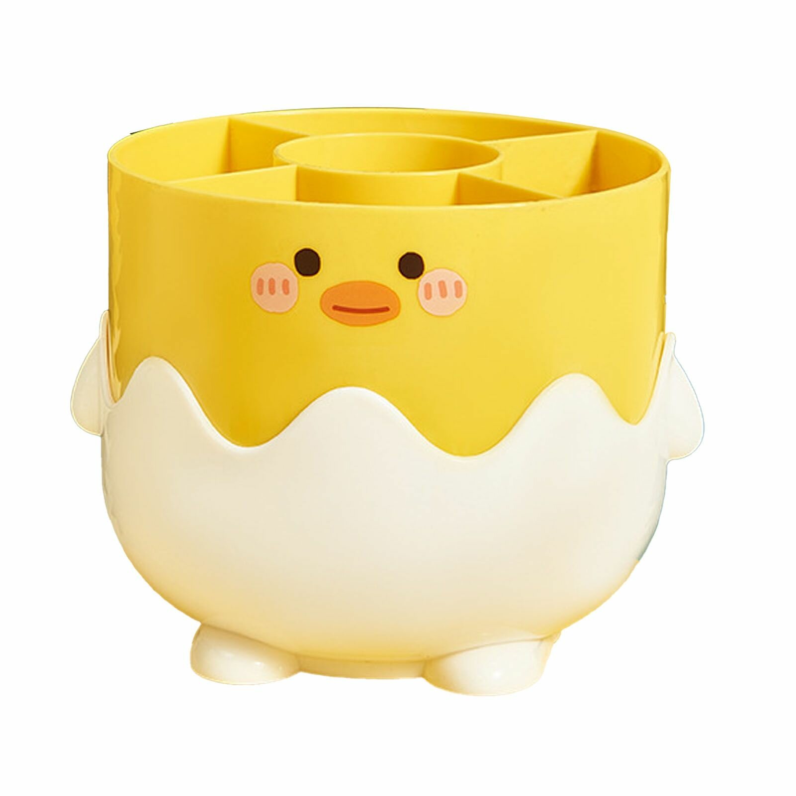 Ведро для хранения косметических кистей для макияжа Маленькая желтая утка , пластиковое ведро для хранения косметики с отделениями