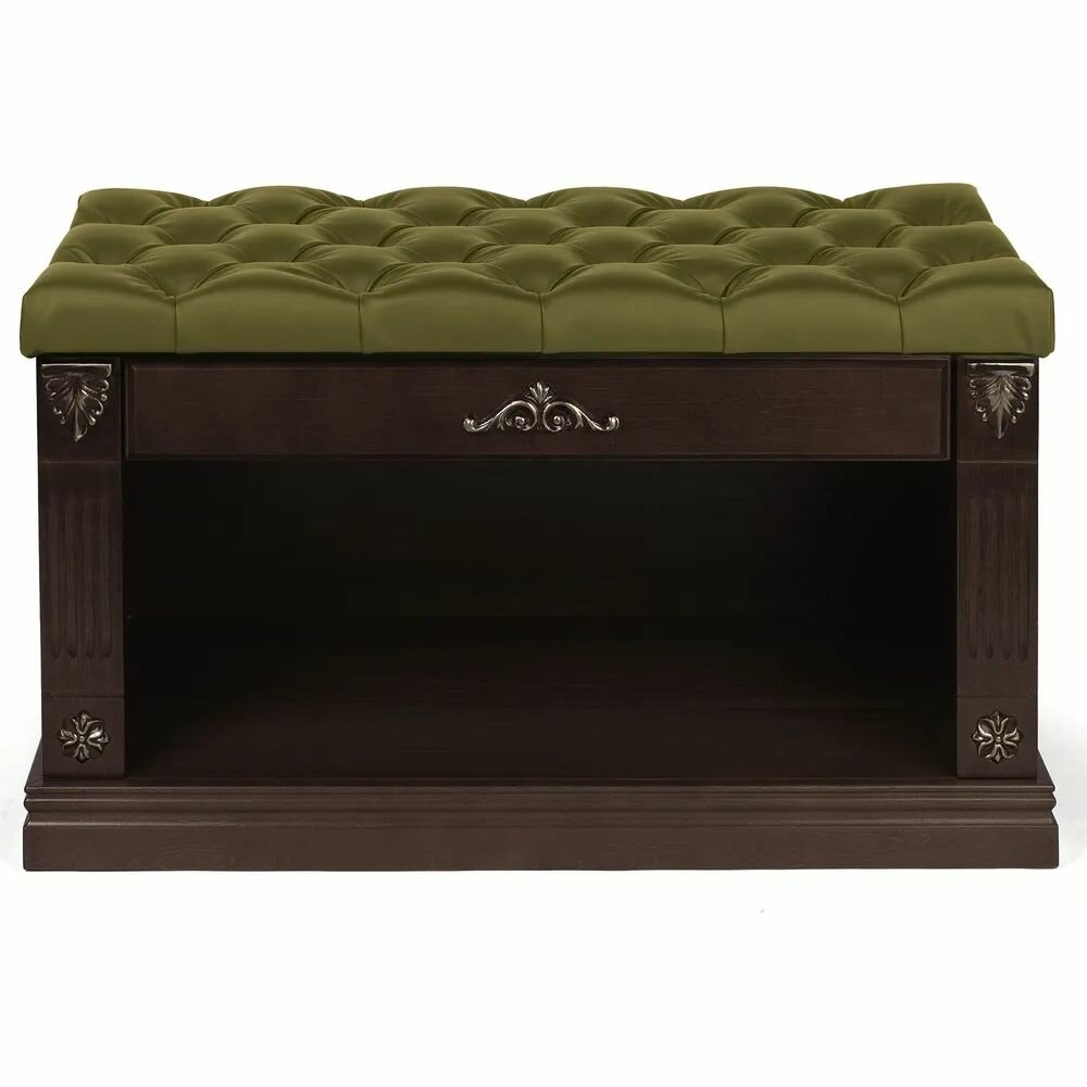 Обувница Сильвия экокожа оливковый/венге