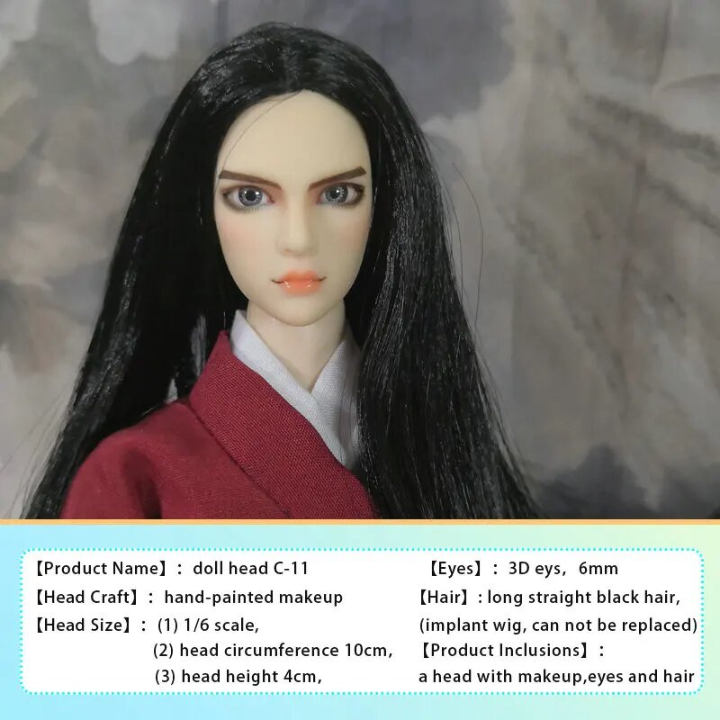 Голова куклы Bjd 1/6 масштаба с 3D глазами Head C11