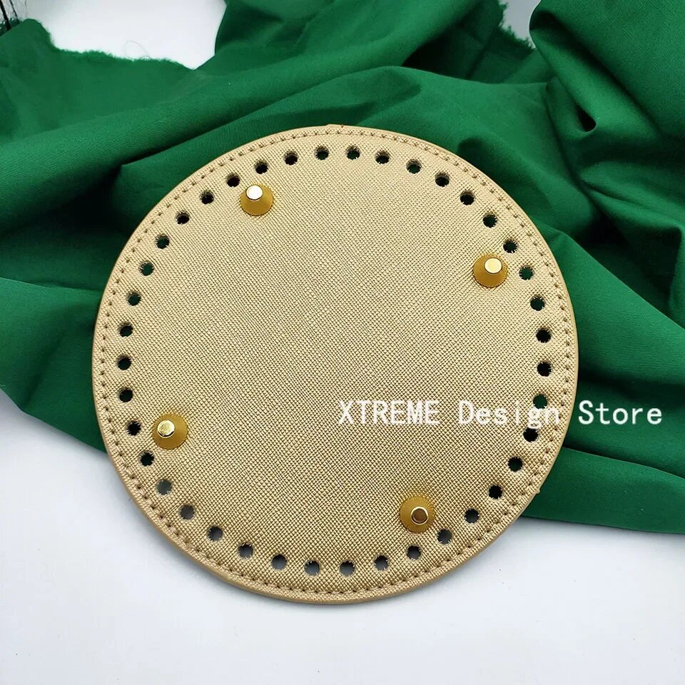 Быстрая доставка, круглое дно для вязаной сумки, аксессуары из искусственной кожи, дно Золотой