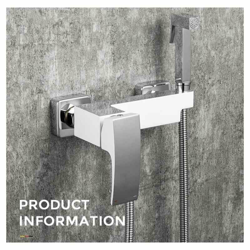 Гигиенический душ с настенным смесителем GAPPO G2007-8 белый с хром