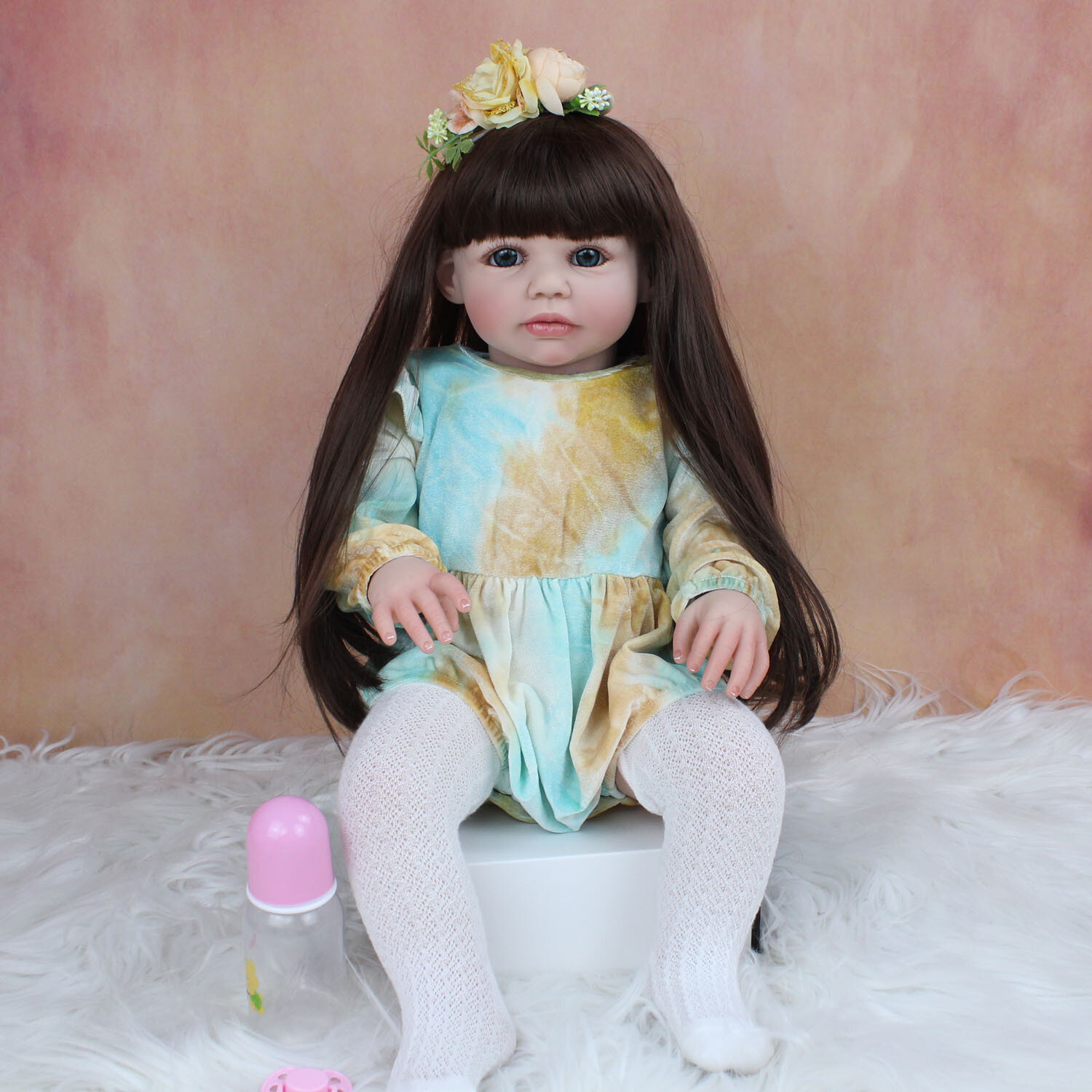 Мягкая силиконовая кукла реборн для девочек 65 см BZDOLL для маленьких принцесс малышей