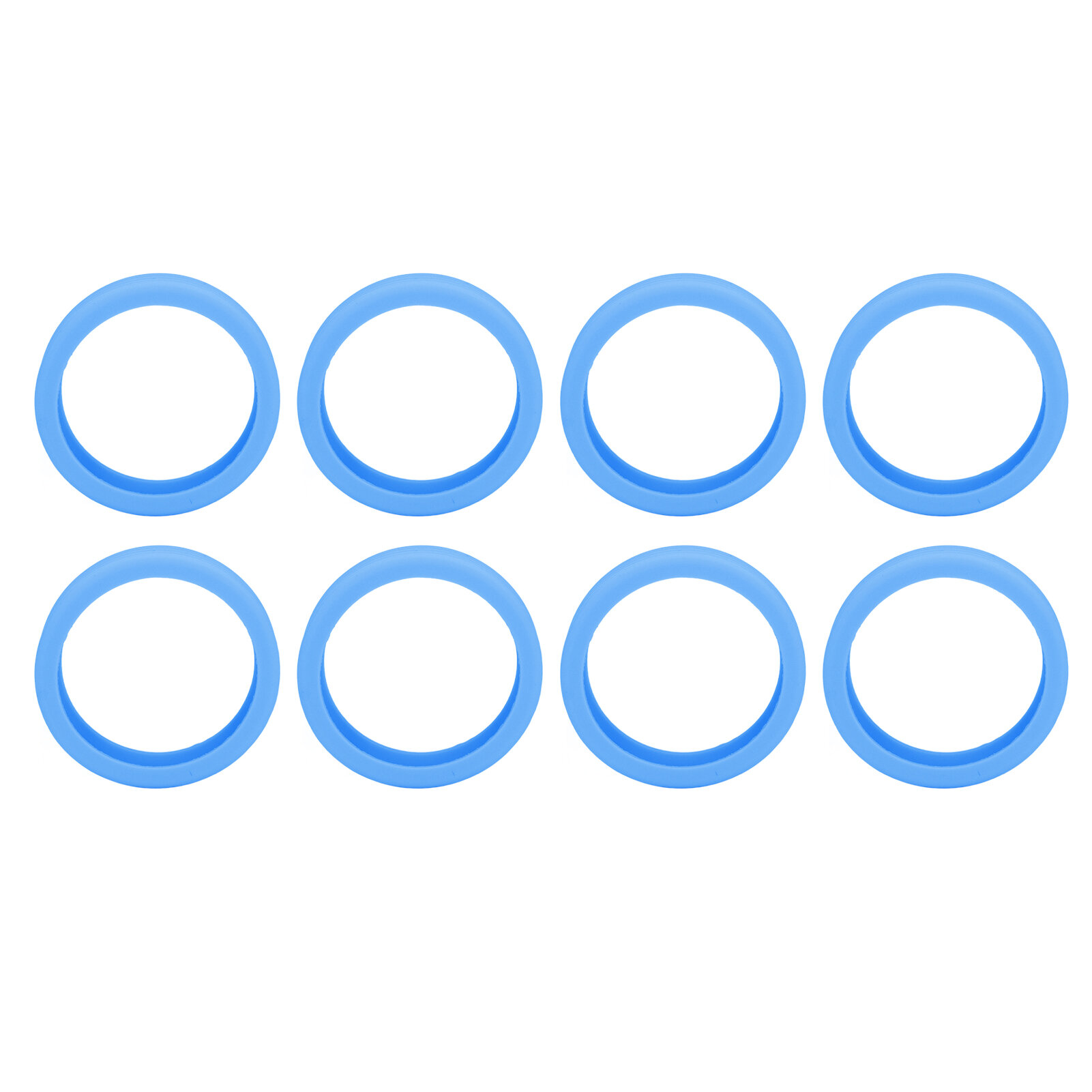 8 силиконовых защитных чехлов для колес чемодана, обеспечивающих эффективную защиту, шумоподавление и водонепроницаемость, синего цвета.