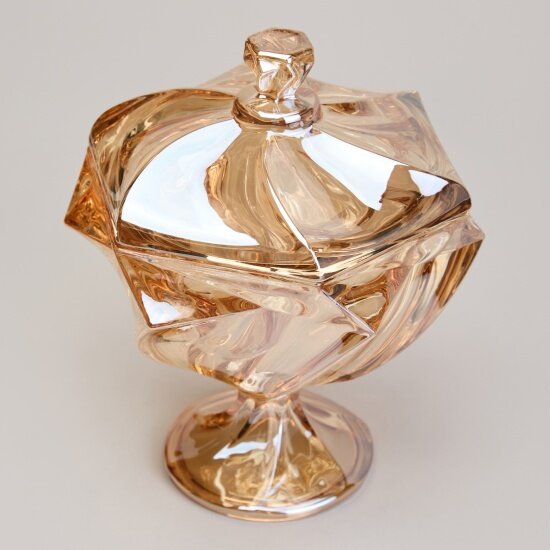 Емкость Lefard "BOHEMA" AMBER с крышкой на ножке, 17х15,5 см