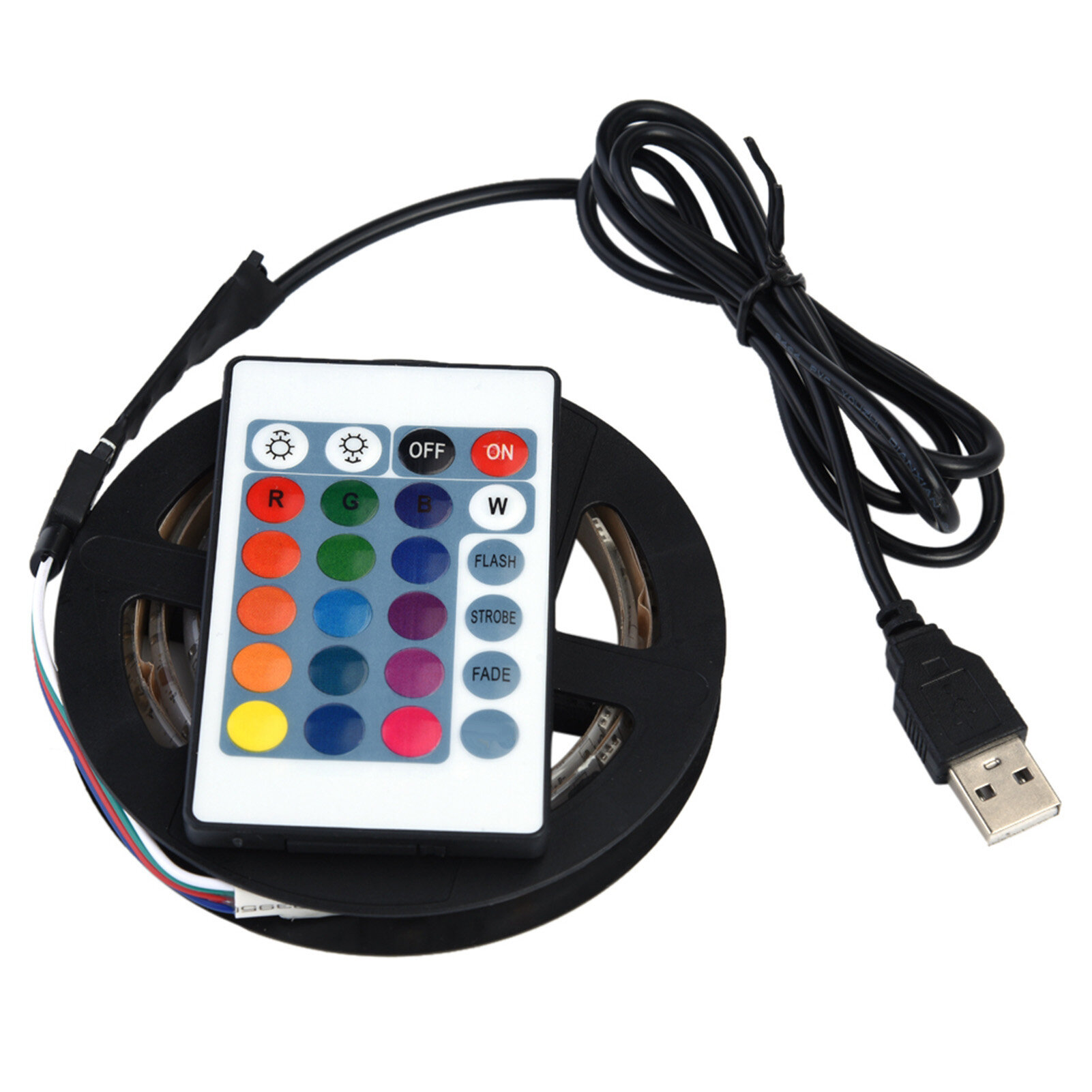 Светодиодная лента DC 5 В USB 5050 RGB, водонепроницаемая, гибкая, 1 м, комплект подсветки телевизора для спальни, стола, компьютера, монитора, декора