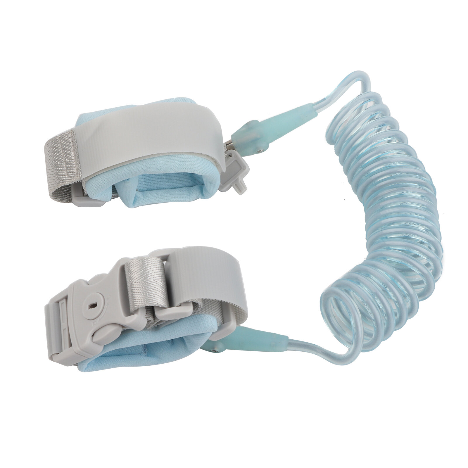 2-метровый детский поводок-браслет с защитой от потери, с замком безопасности и ключом, синяя удобная регулируемая шлейка