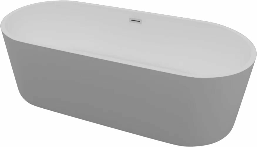 Акриловая ванна Artemis Bauci 160x80, на ножках, отдельностоящая, белая, глянцевая, овальная