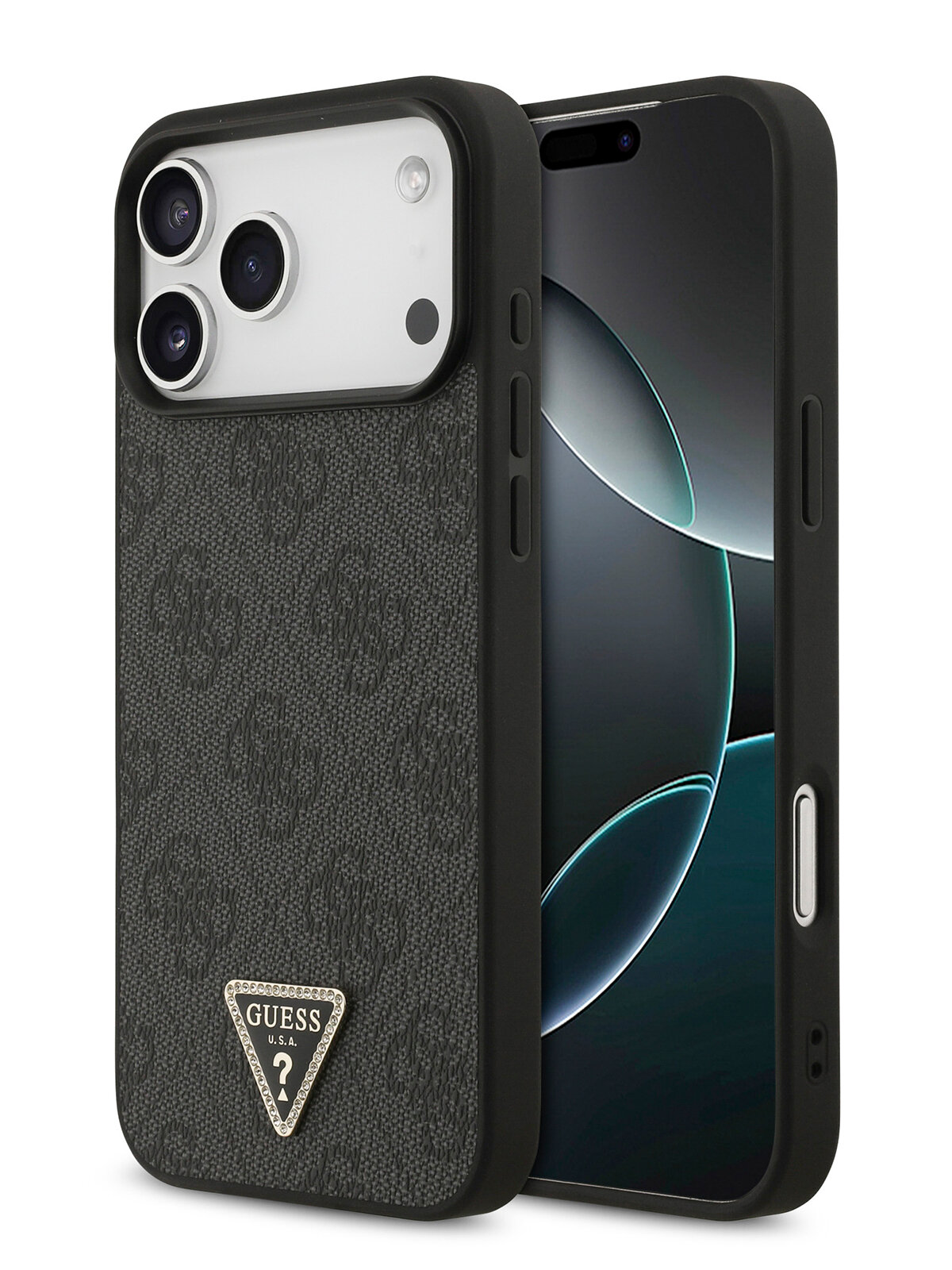 Чехол Guess на iPhone 17 Pro, с функцией MagSafe, из экокожи 4G, черный