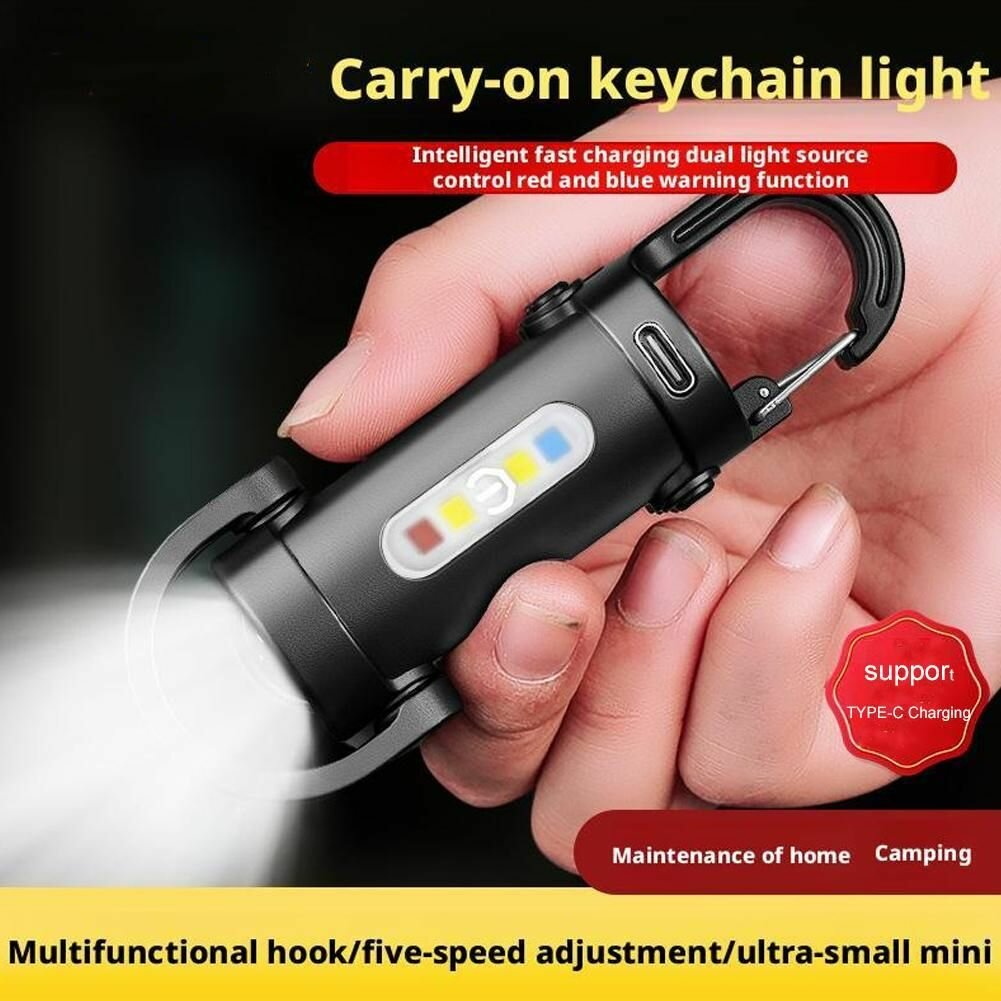 8 режимов IPX4 Keyring Flashlight, 800 Lumens, зарядка типа C
