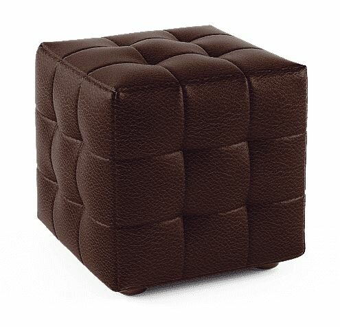 Банкетка Владимирская мебельная фабрика "Кубо", экокожа, цвет коричневый, 40 см х 40 см