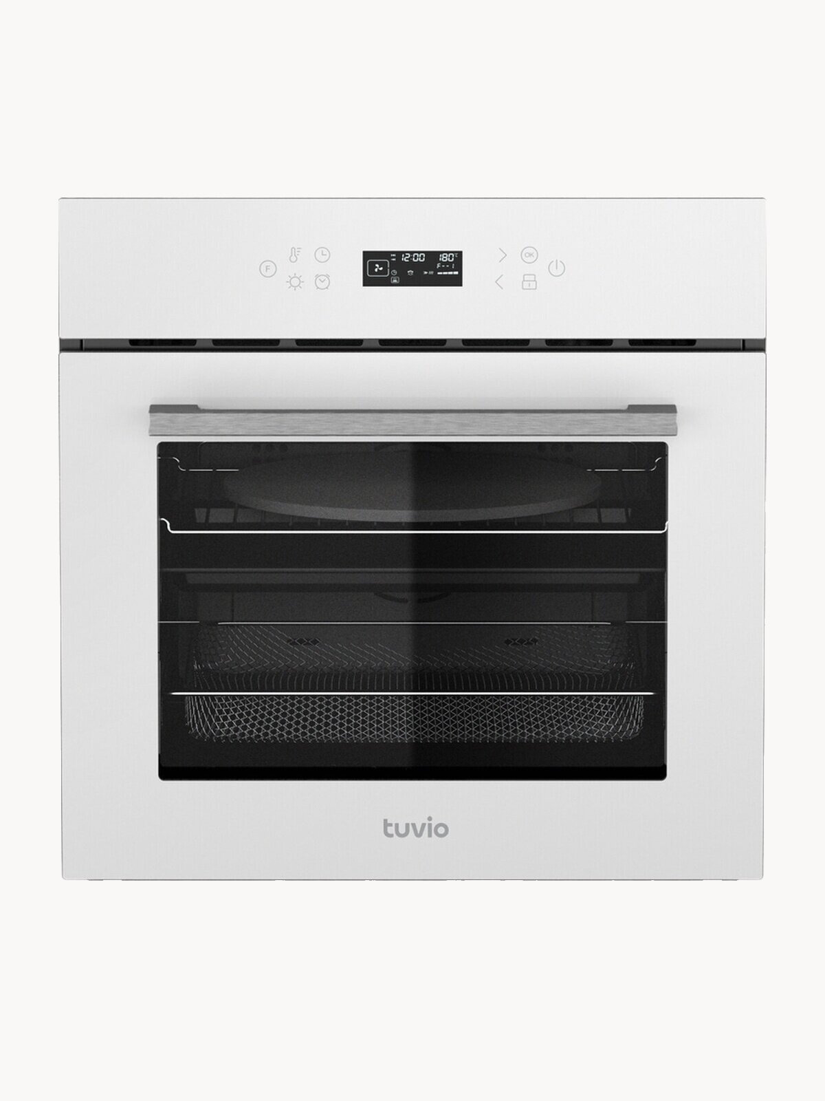 Духовой шкаф Tuvio NF84СTWGB1: автопрограммы, 3D каталитика, противень Airfry, 2 уровня телескопических направляющих