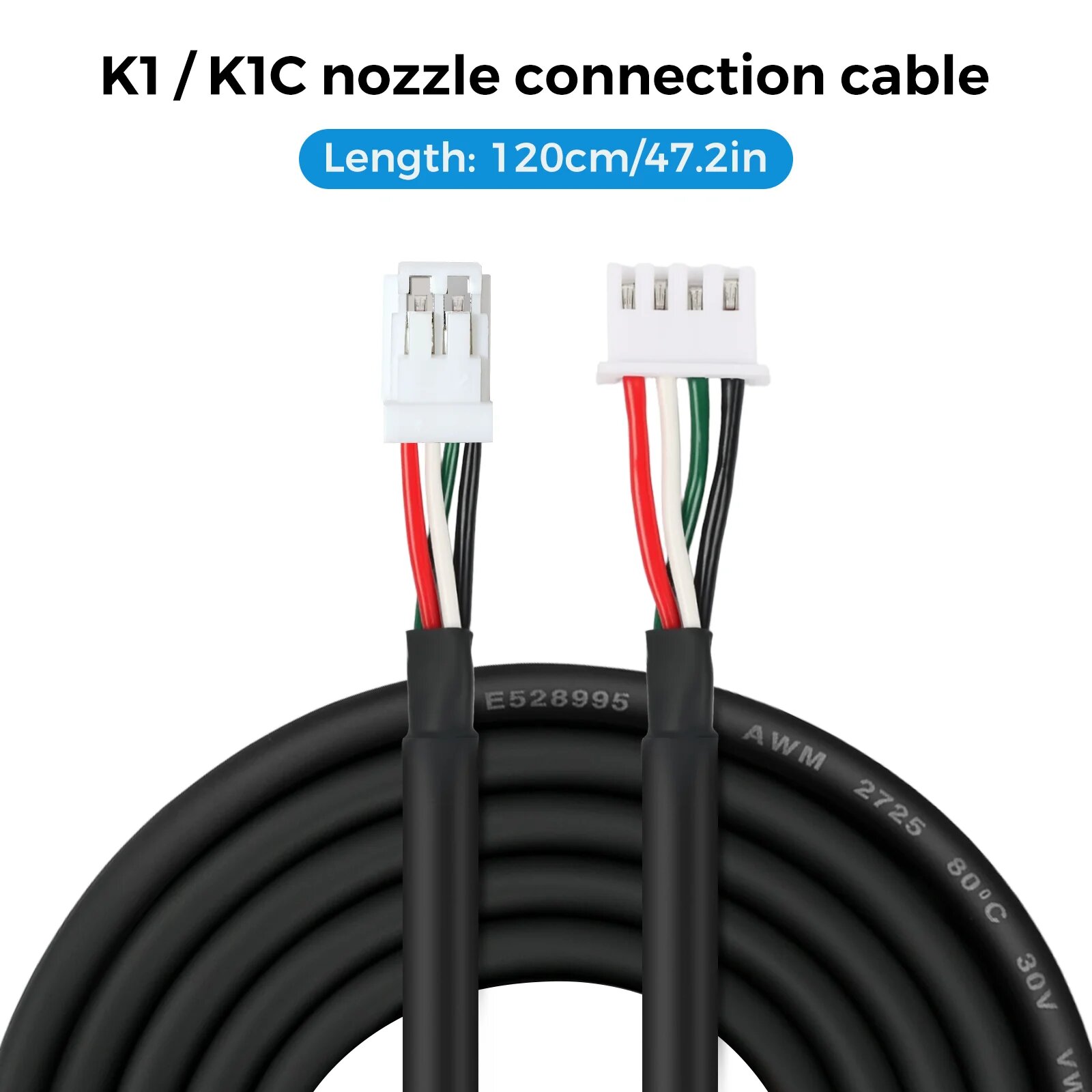 Кабель для сопла Creality K1/K1C 120 см