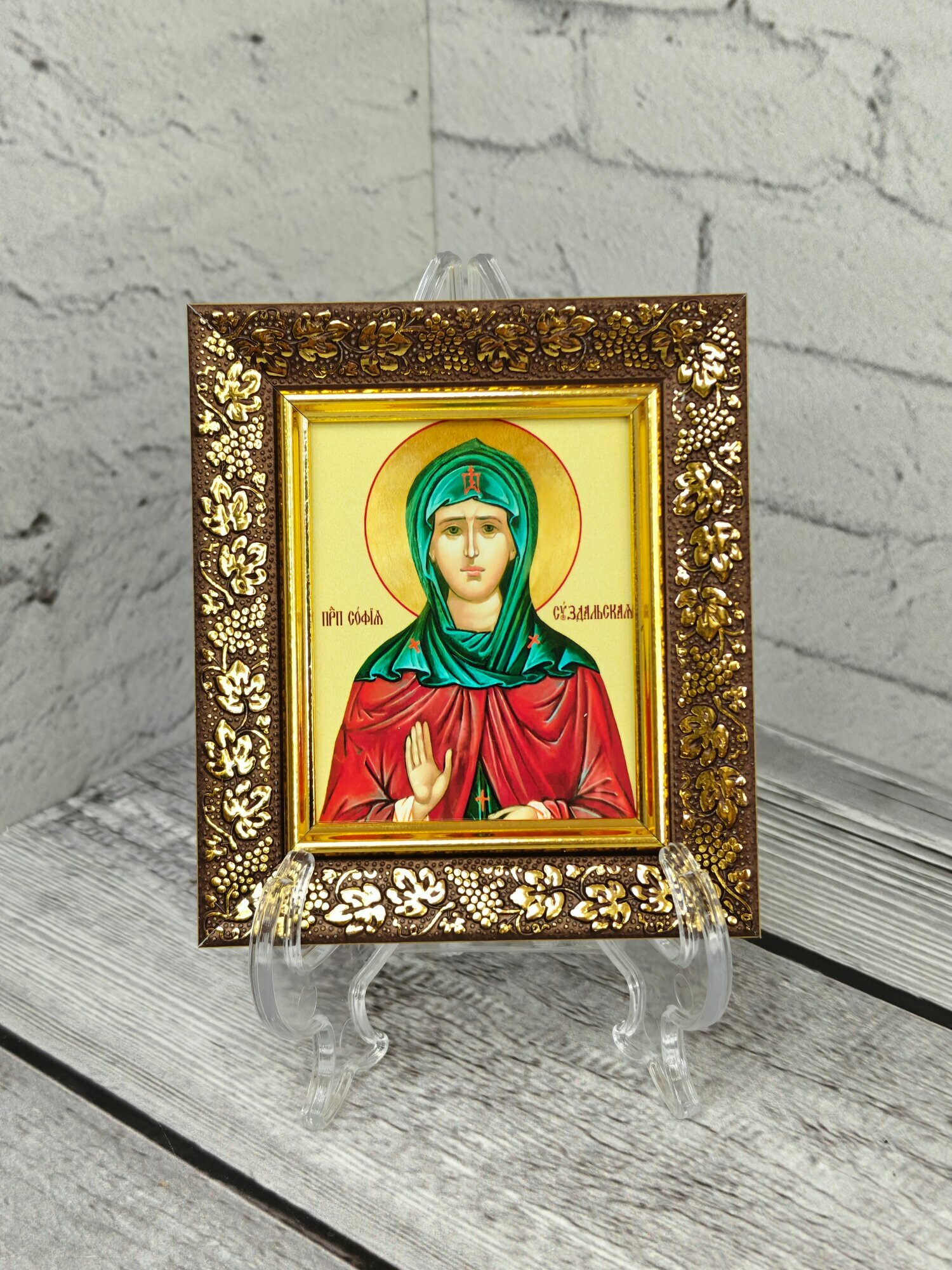 Икона София (Софья) Суздальская, Преподобная, 8,5х10 см