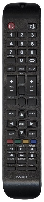Пульт 16A3000 для телевизоров DEXP Centek Hyundai i-star DENN Galatec Shivaki STARWIND HOLLEBERG ECON AMCV Telefunken SUNWIND