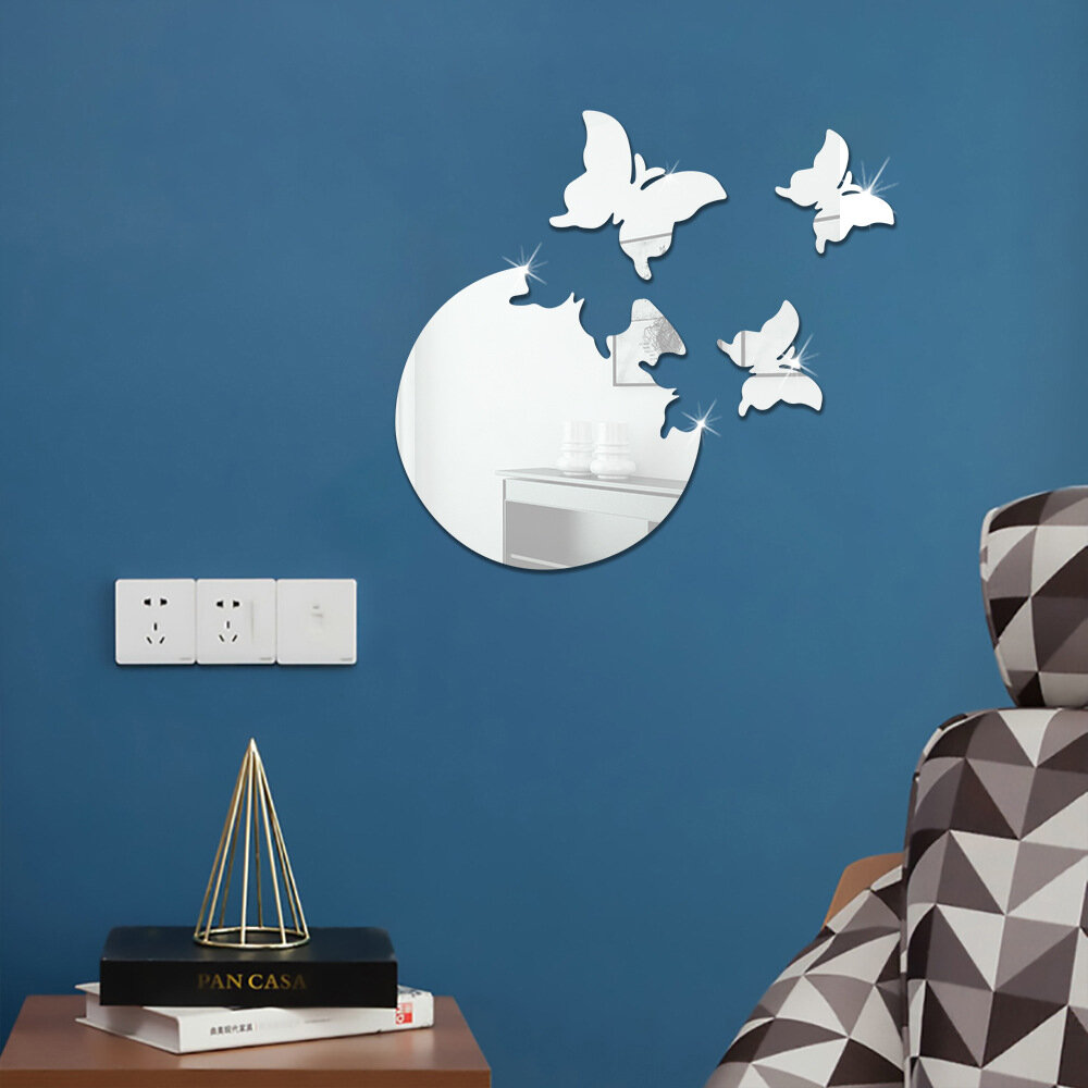 Трансграничная акриловая наклейка на стену зеркальная наклейка бабочка гостиная спальня декоративная роспись стены