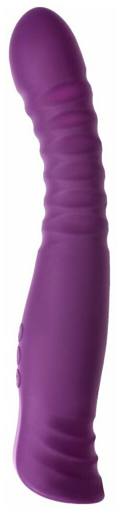 Фиолетовый гибкий вибратор Lupin с ребрышками - 22 см.