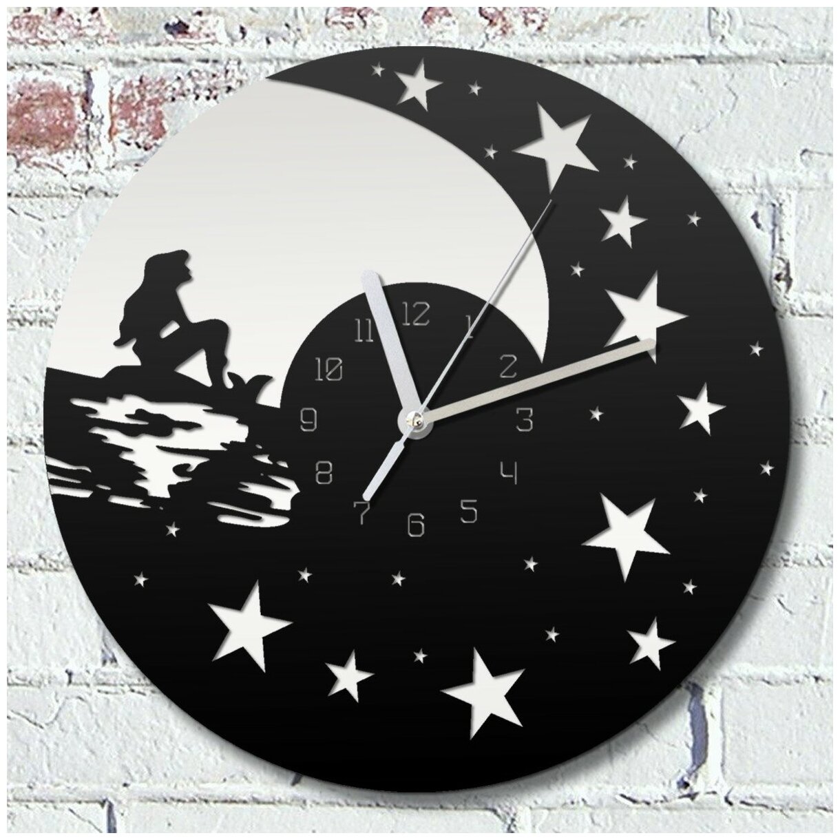 Настенные часы русалка ночь море звезды - 824