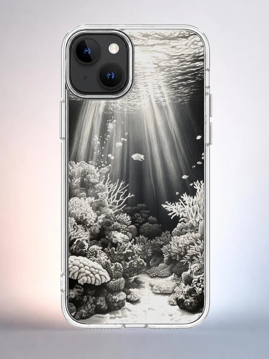 Чехол iPhone 13 риф в лучах солнца силиконовый