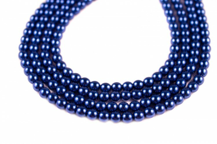 Жемчуг Preciosa, цвет 70438 синий, 6мм, 10шт