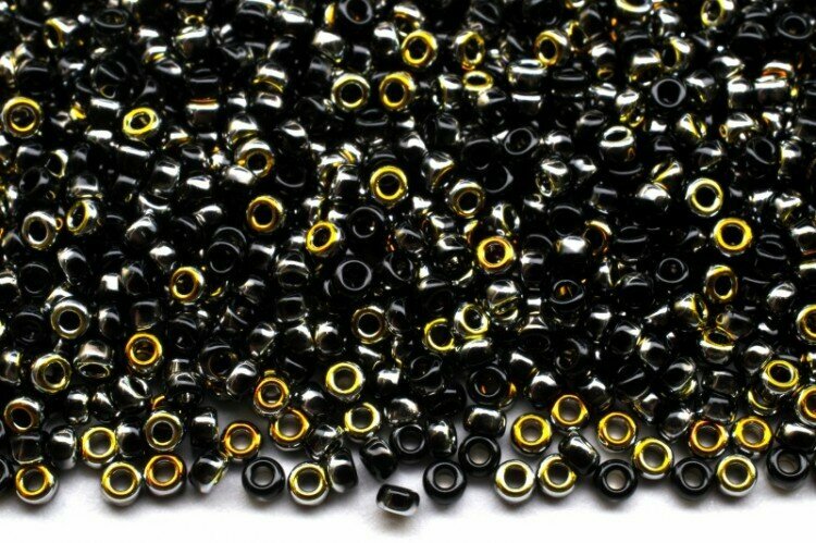 Бисер японский MIYUKI круглый 15/0 #4560 черный/Marea, непрозрачный, 10 грамм