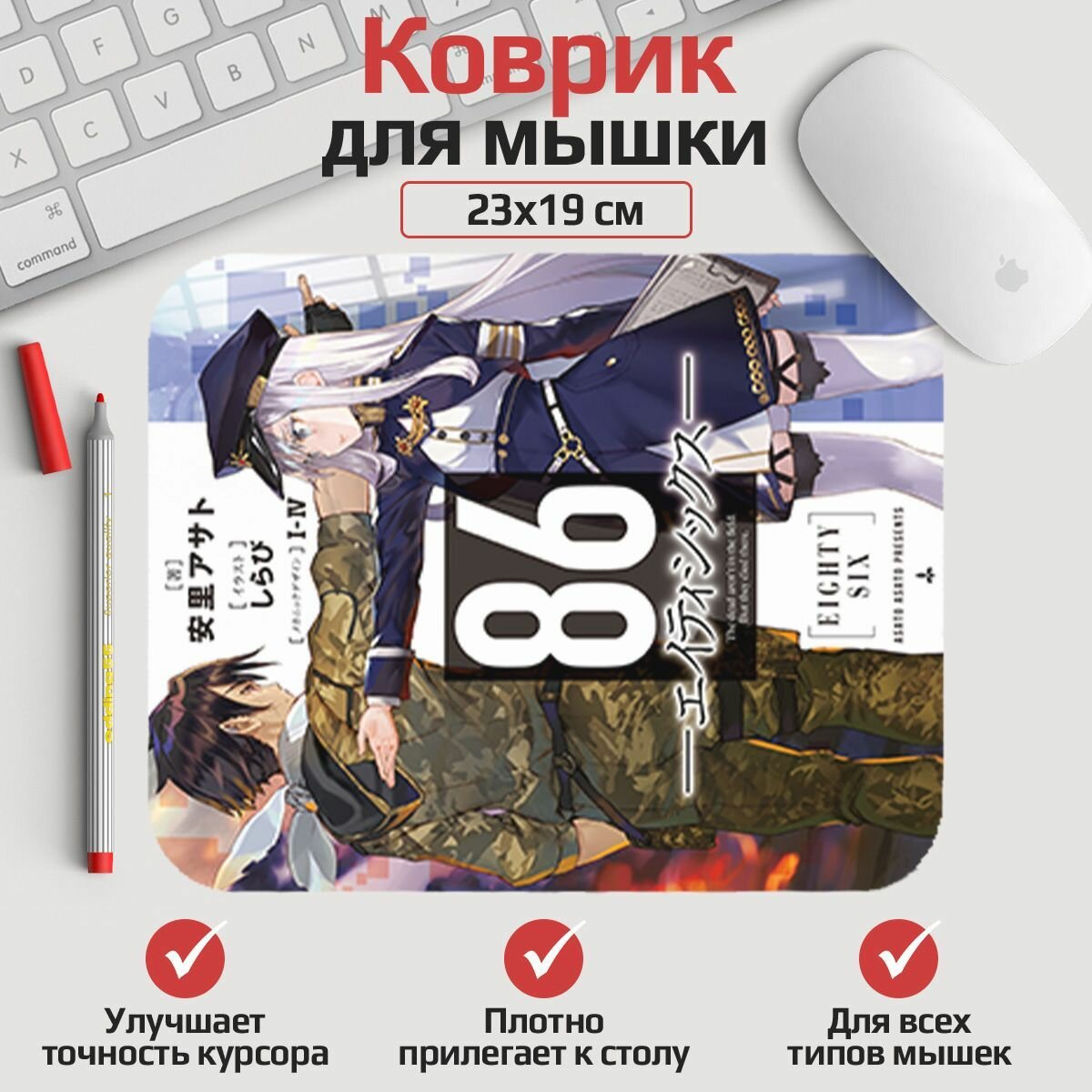 Коврик для мыши Восемьдесят шесть - Владилена и Шинэй Нозен 23*19 см. Арт. MLKOW1021