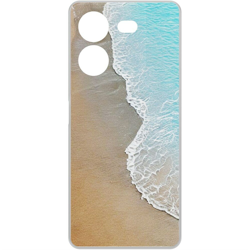 Чехол-накладка Krutoff Clear Case Прибой для TECNO Pova 5, с рисунком, термопластичный полиуретан (TPU)