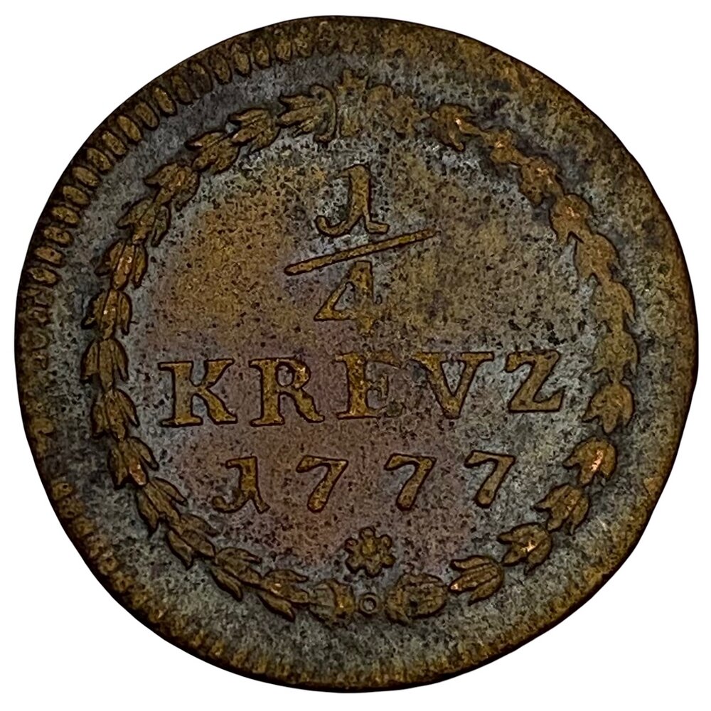 Германия, Пфальц 1/4 крейцера 1777 г.