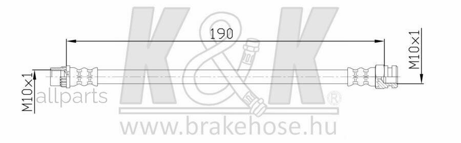 K&K FT1143 Шланг тормозной PEUGEOT 307 break (3E) 1.6HDi 2.0 16V 02.04-05.05
