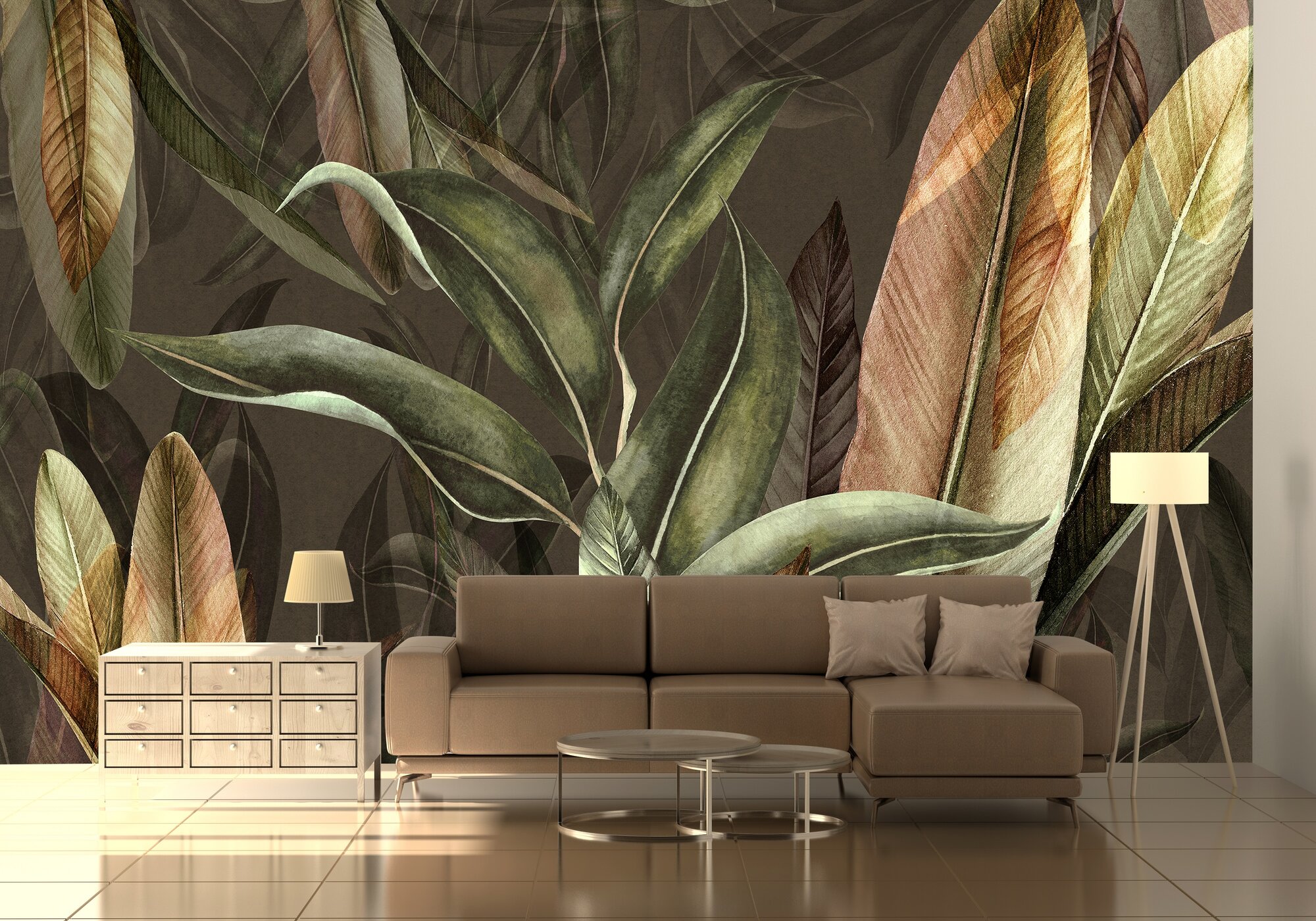 Обои в ваш дом 500х270см коричнево-зеленые плотностью 230 г/м2