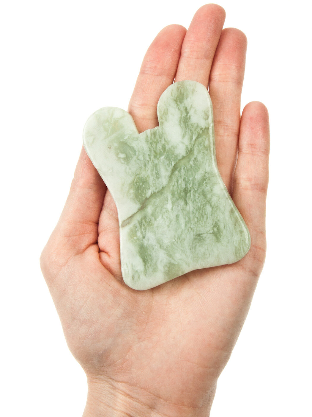 HANAI Скребок "Классический квадрат" для массажа Гуаша из нефрита