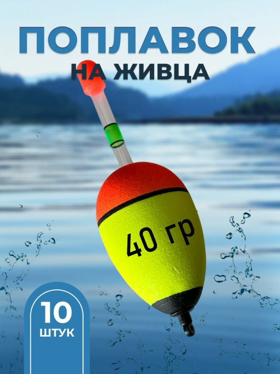 Поплавки JustTop, на живца, для щуки, для рыбалки, EVA, 10 шт, 40 г