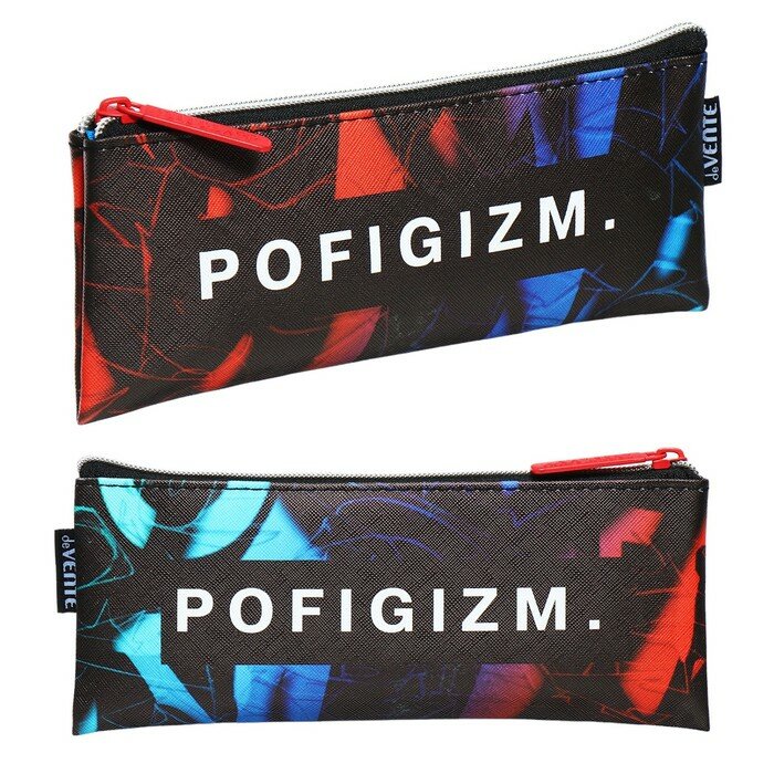 Пенал мягкий, 1 отделение, 90×215×10 мм, плоский, deVENTE, Pofigizm, искусственная кожа