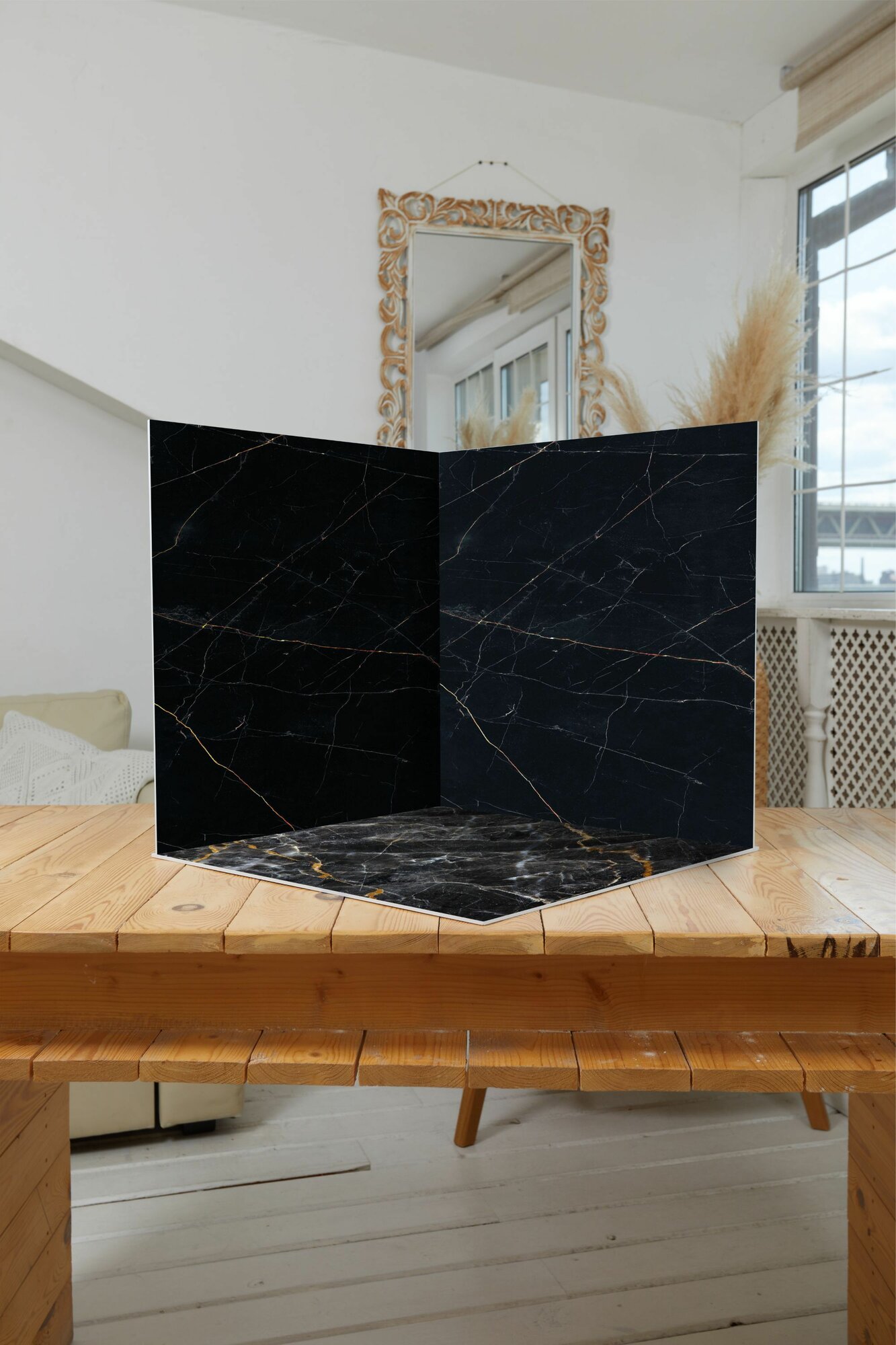 Фотофон для предметной съемки безбликовый, 3D-фотофон из ПВХ 4 мм (толщина) 48*49 см