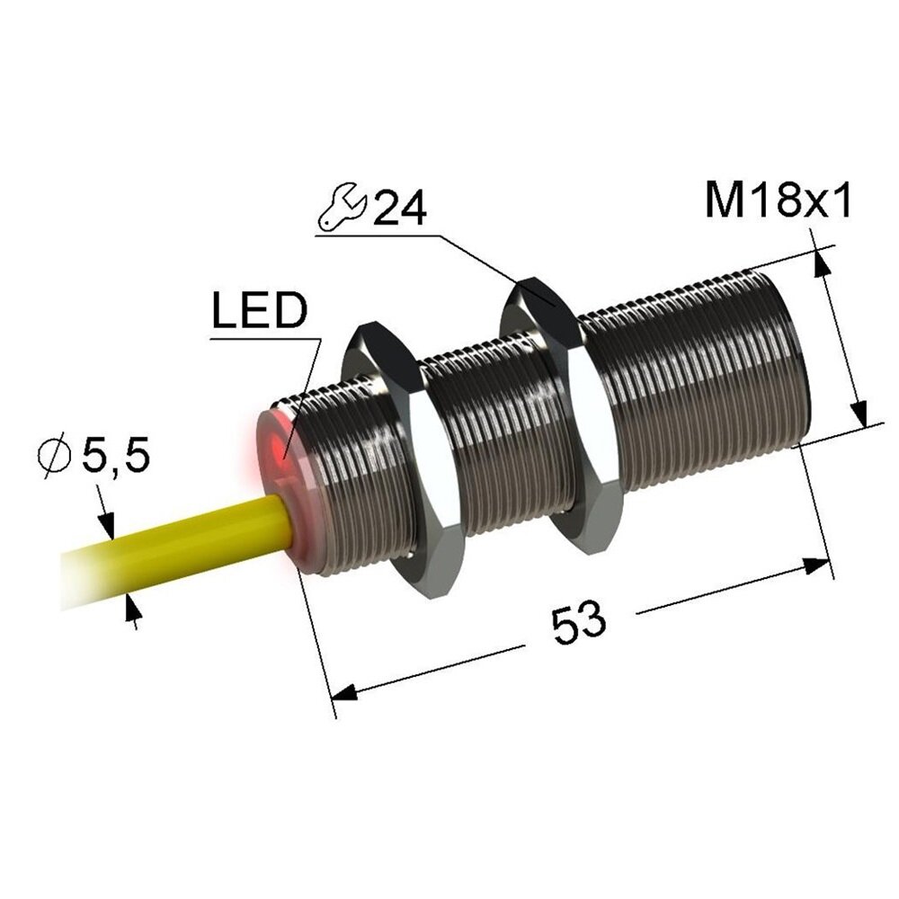 Выключатель индуктивный бесконтактный PS2-18M53-8B51-C4-T3