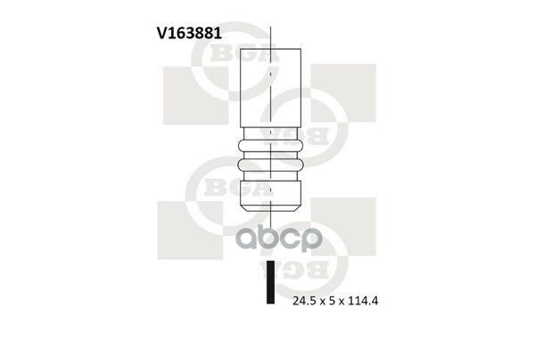 Клапан выпускной 24.5x5x114.4 ALFA 159/SPIDER/FIAT BRAVO/PUNTO/LAN THESIS 1.9-2.0D/2.4JTDM 05- шт. Bga арт. V163881