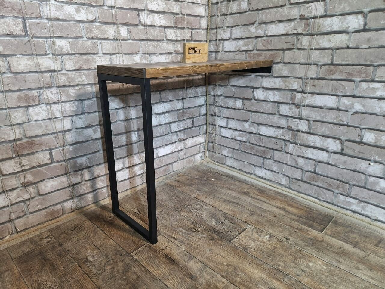 Барная стойка EasyLOFT в стиле лофт, приставная, 120х100х40см