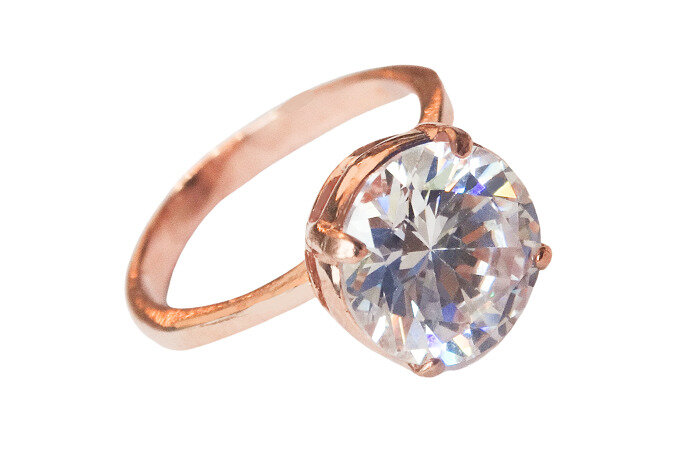 Кольцо, фианит, искусственный камень