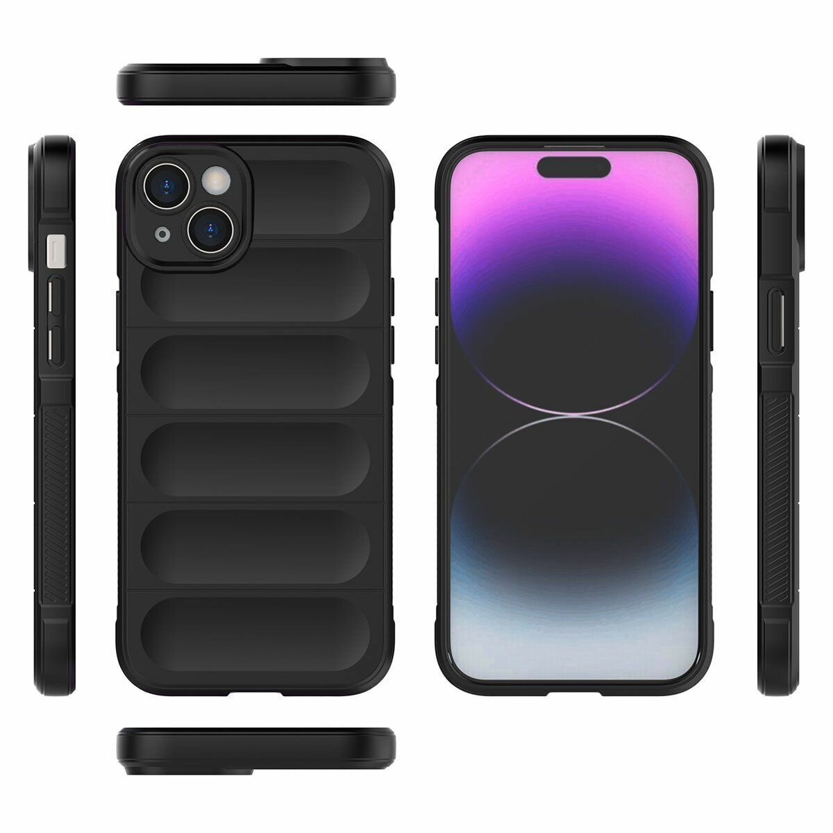 Противоударный чехол Flexible Case для iPhone 15 Plus (черный)