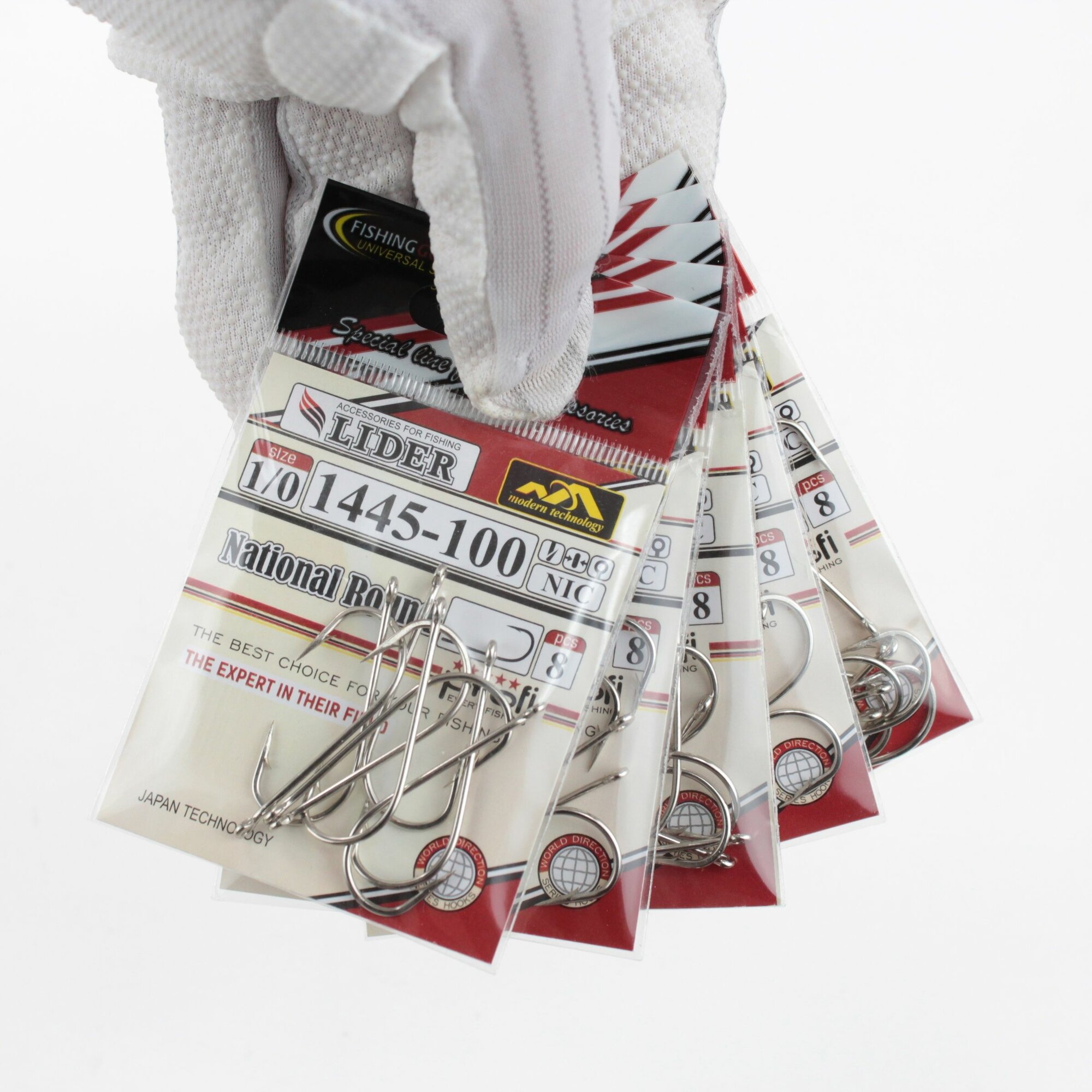 Крючок LIDER NATIONAL ROUND (NIC) №1/0, набор 5 упаковок по 8 шт.