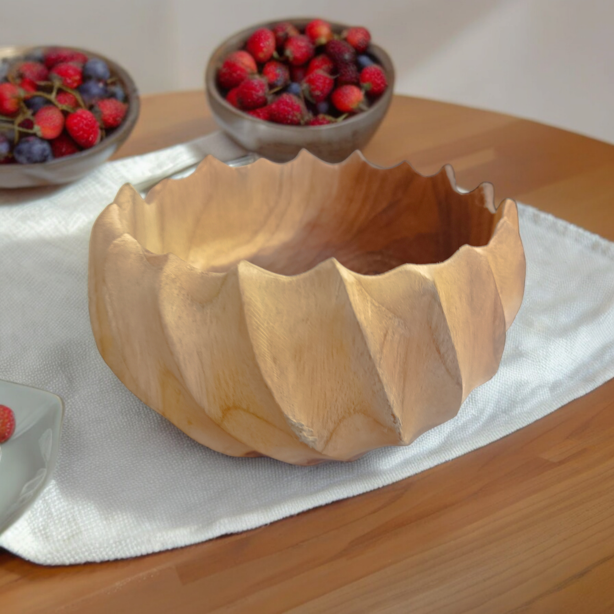 Миска деревянная ,тарелка для снеков, закуски, кухонный инвентарь, посуда из ЭКО дерева Индонезия 13смх8см уценка!