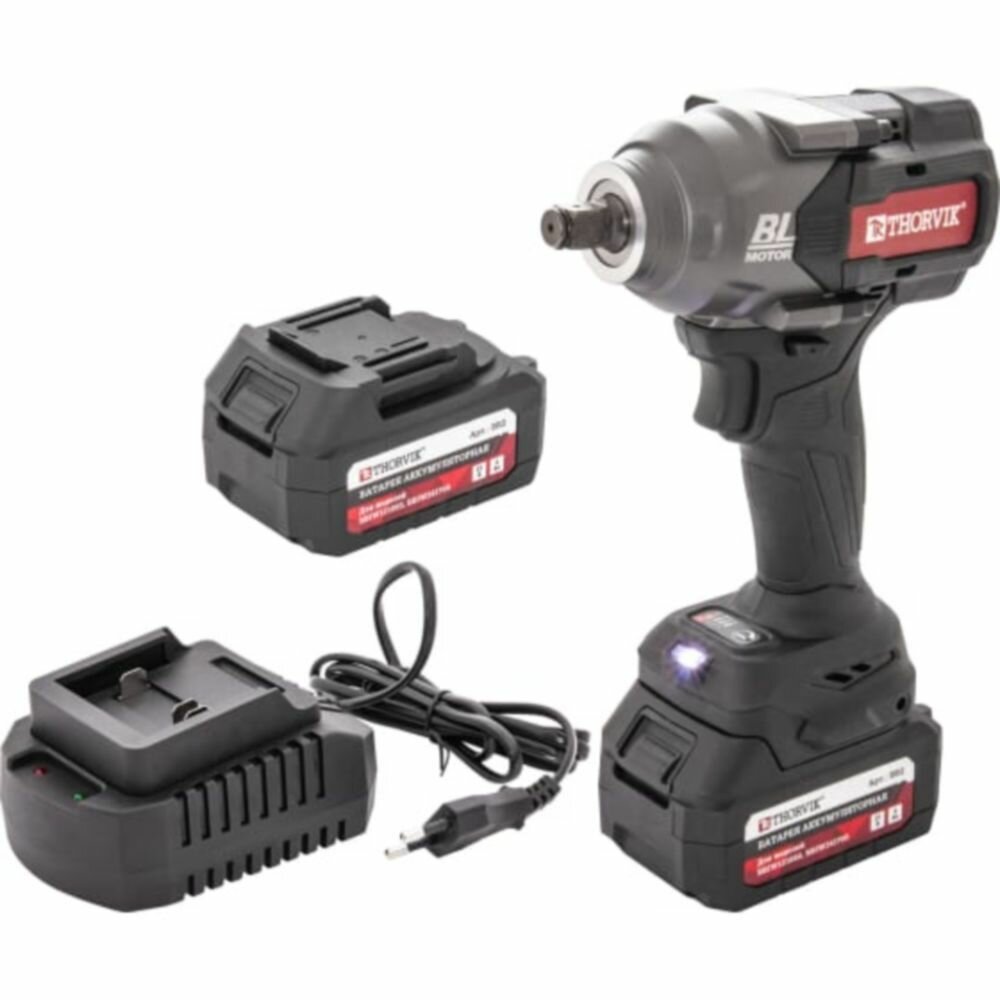 Гайковерт ударный аккумуляторный бесщёточный 1/2"DR, 21В, 1080 Нм Thorvik BBIW121080