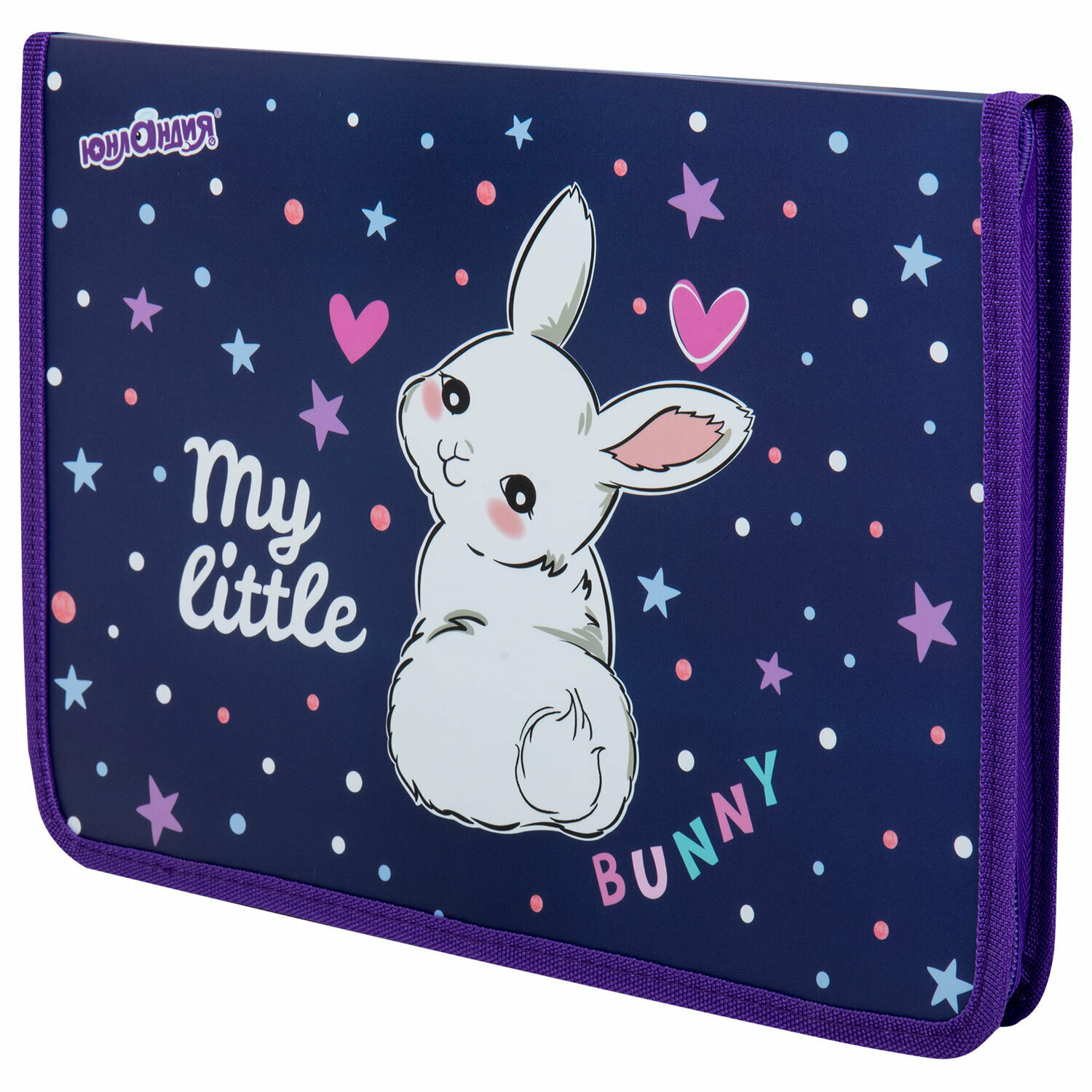 Папка для труда на молнии юнландия А4, 1 отделение, откидная планка, органайзер, "Fluffy tail", 272220 (цена только за 1 шт.)