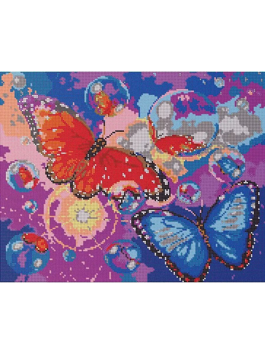 Вышивка бисером наборы картина Бабочки 30*38 см