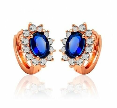 Серьги конго Anikom, искусственный камень, циркон