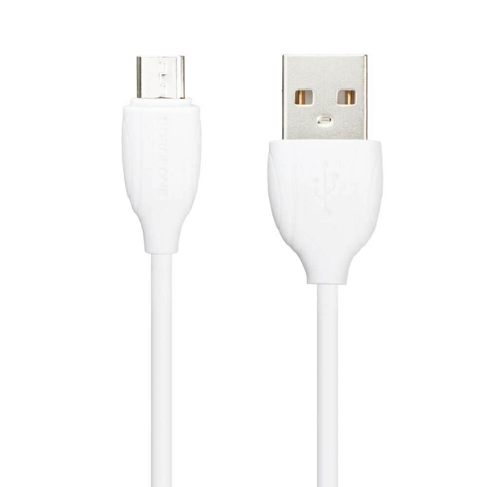 USB кабель BOROFONE BX19 Benefit MicroUSB, 2.4А, 1м, PVC (белый)