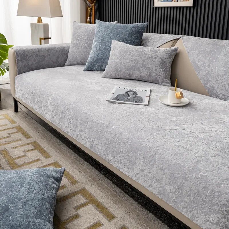 Чехол для дивана из тканевой замши 90x90 см 90x210cm 1pcs, Серый, C