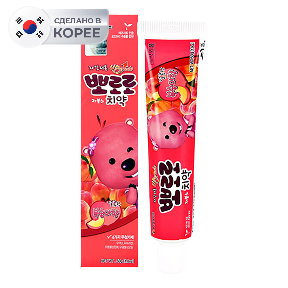 Паста зубная PORORO детская со вкусом персика (от 2 до 6 лет) 50 г