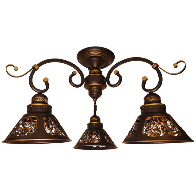 Люстра потолочная Jupiter Lighting Malena 3х60Вт Е27 стекло металл дерево